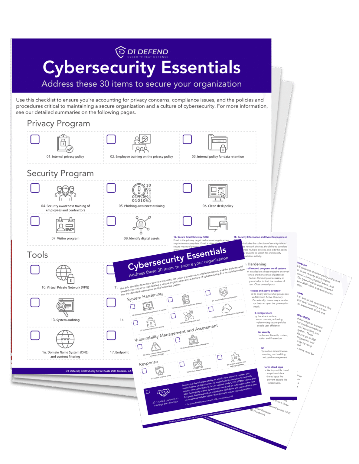 Free Cybersecurity Essentials Checklist - D1 Defend - D1 Defend